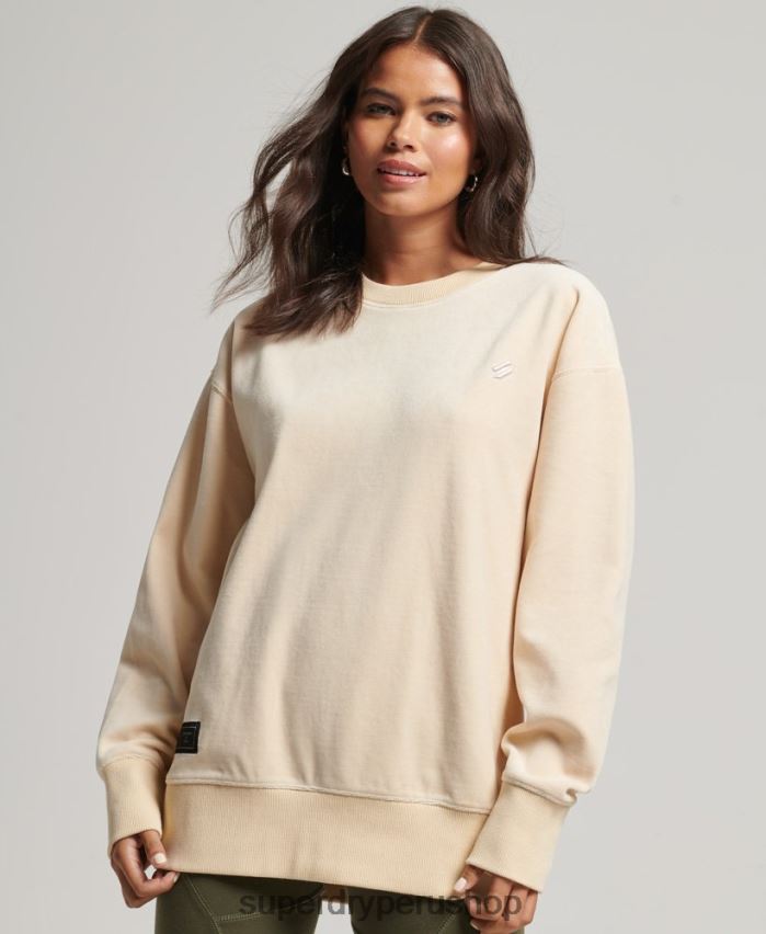 mujer ropa Superdry equipo extragrande de terciopelo con logotipo de ...